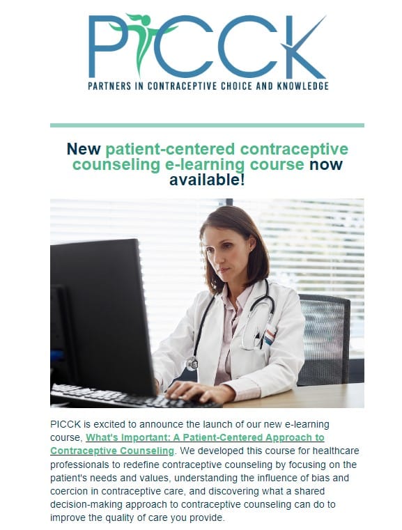 PICCK E-Learning Course Newsletter - Partners in Contraceptive Choice ...
